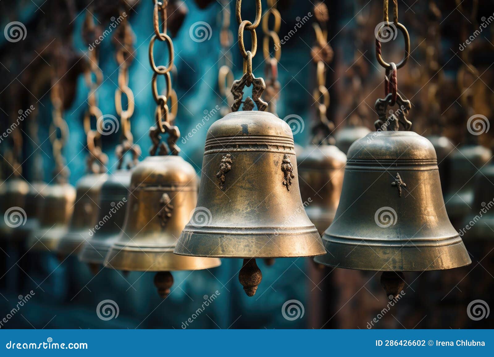 Old retro copper bells stock illustration. Illustration of classic ...
