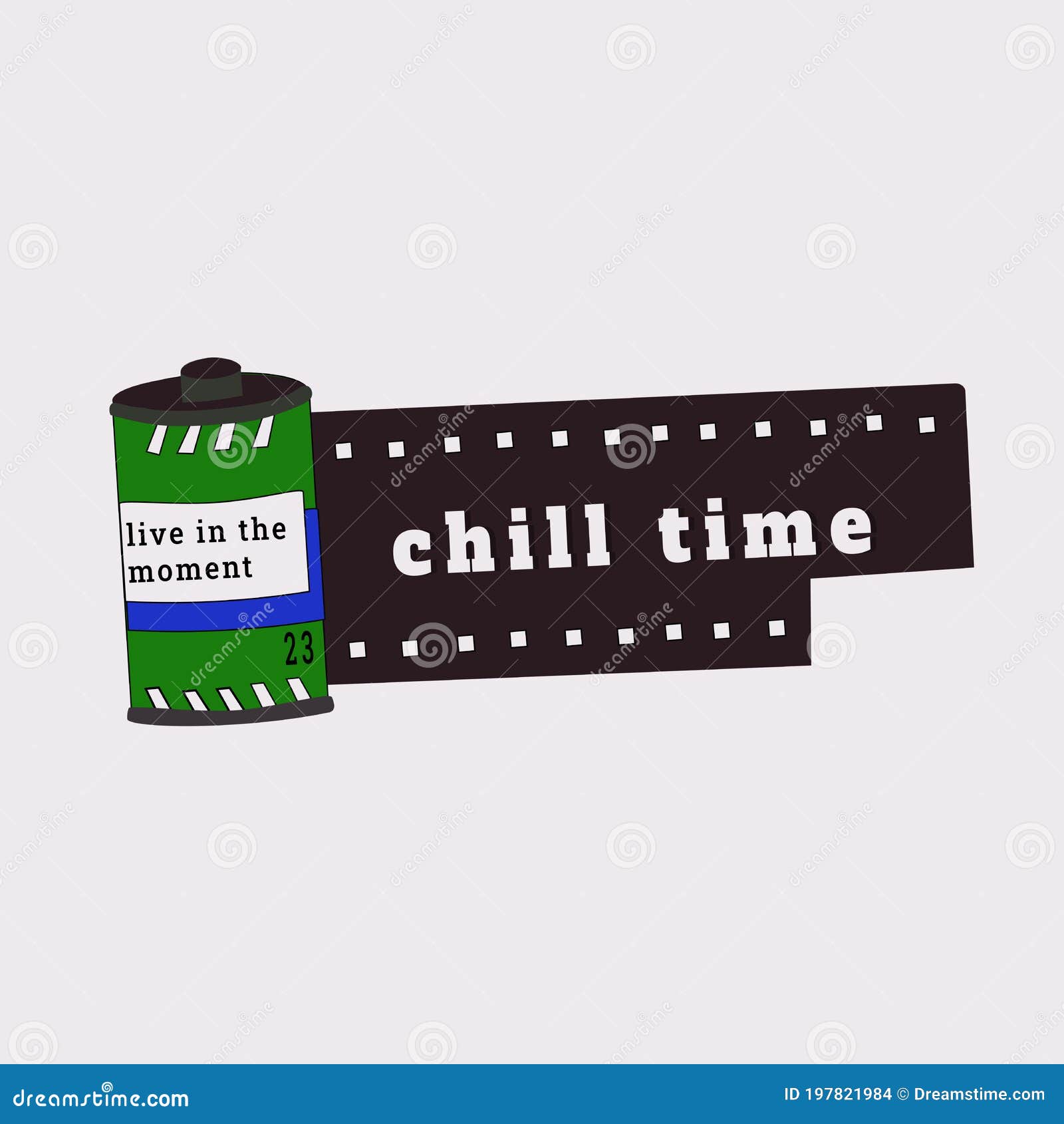 Old Retro Film Camera Chill Time Stock Illustration - Illustration of ...