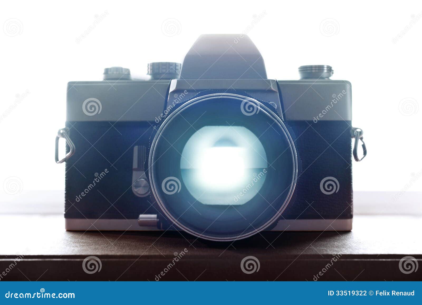 Old Retro Film Camera Closeup with Backlight Stock Photo - Image of ...