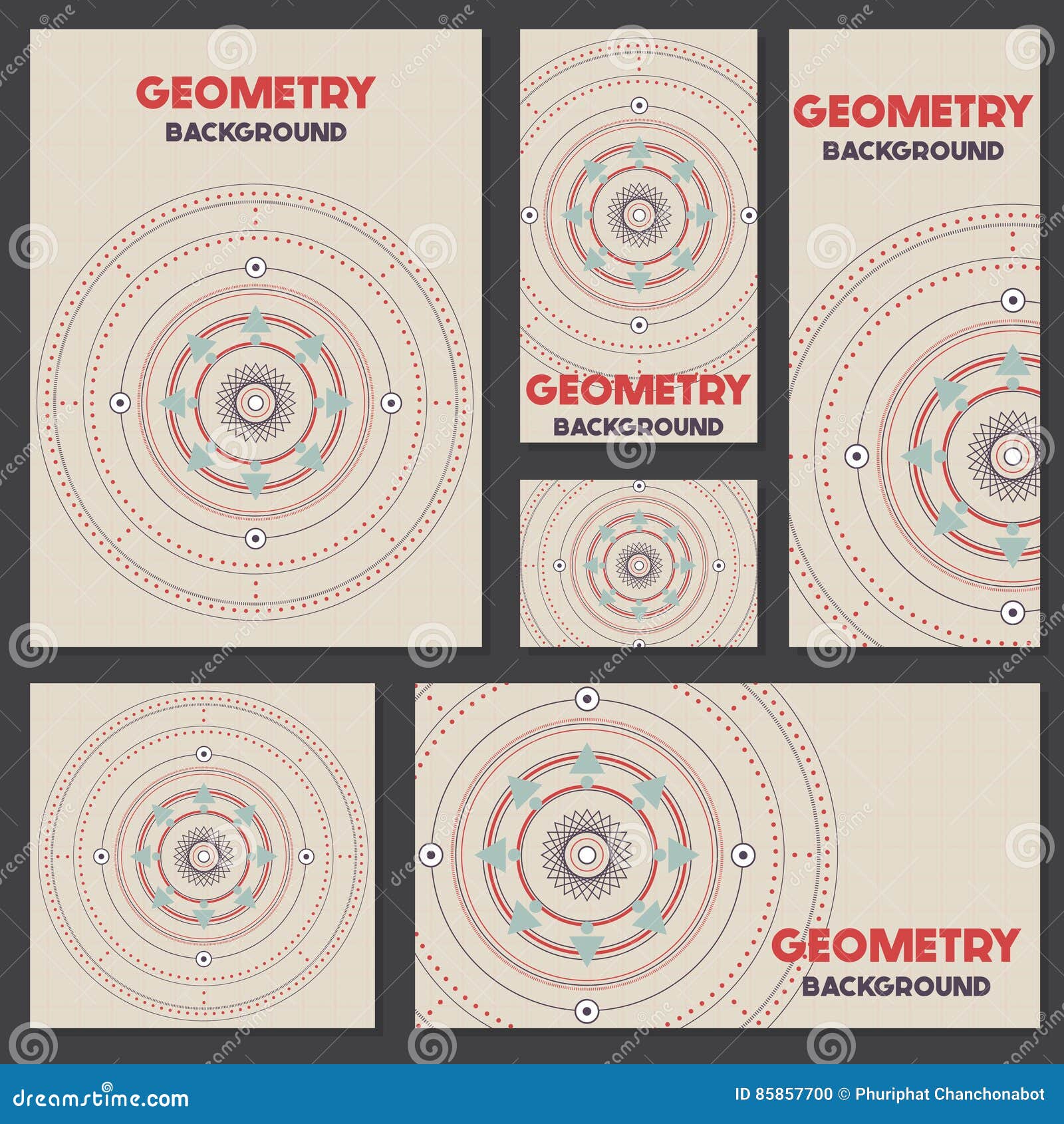 Old Retro Geometry Vintage Style Background Design Template Stock ...