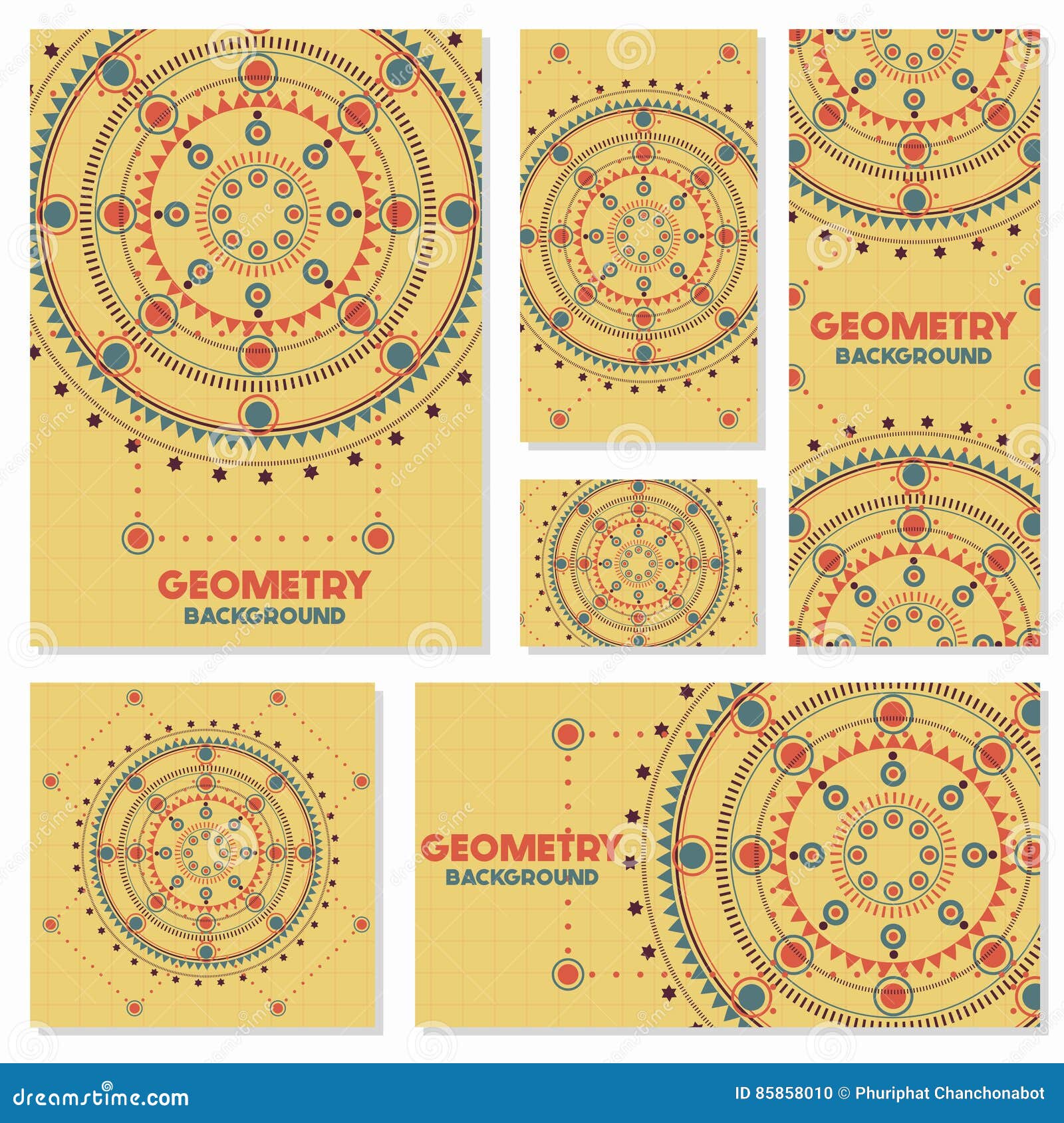 Old Retro Geometry Vintage Style Background Design Template Stock ...