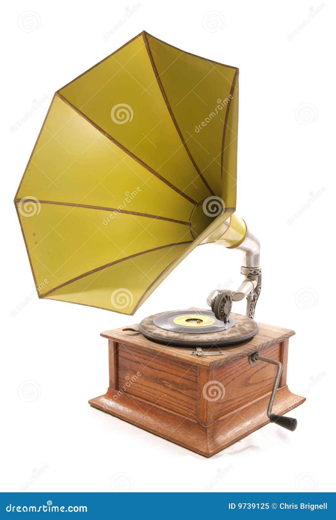 Retro Old Gramophone Radio. Vintage Aged Turquoise Gramophone ...