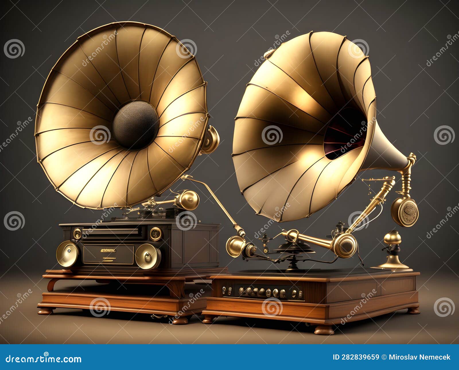 Old Retro Gramophone, Generative AI Illustration Stock Image - Image of ...