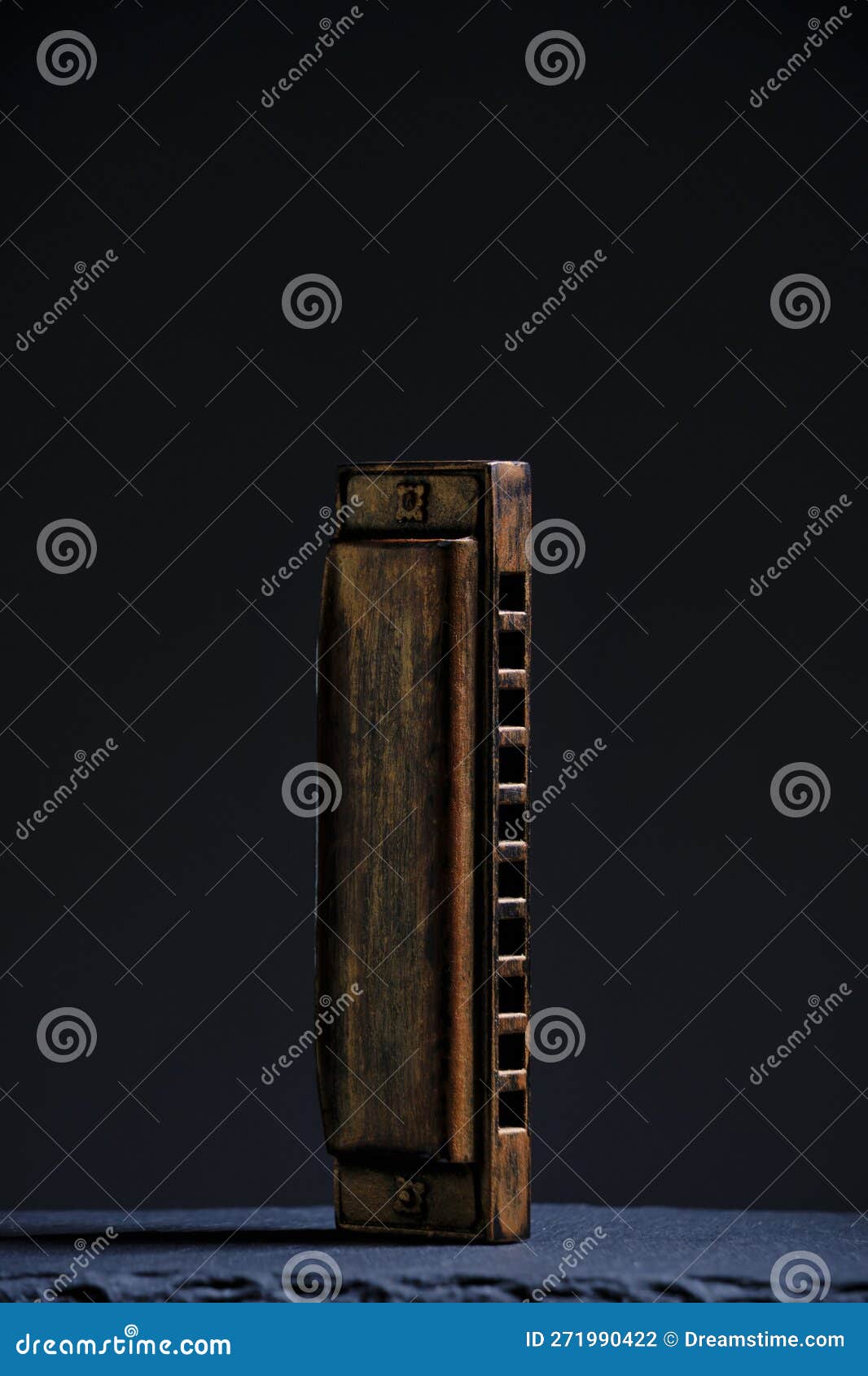 Old Retro Harmonica on Dark Background Stock Photo - Image of music ...