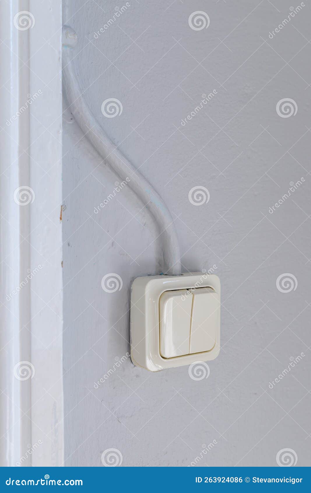 Old Retro Light Switch in Living Room Stock Photo - Image of interior ...