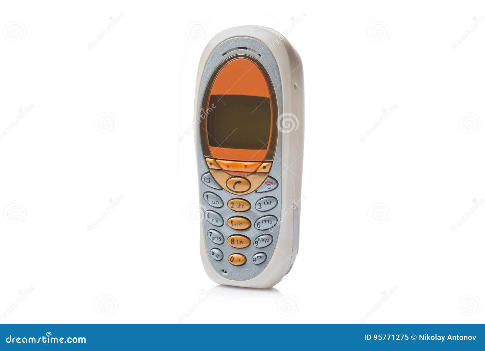 Old Retro Mobile Phone on White Background Stock Image - Image of ...