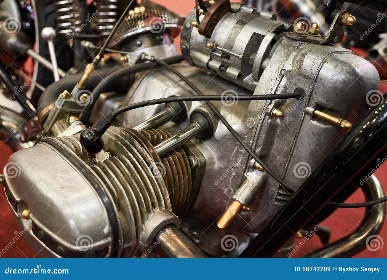Old Retro Motorcycle Engine Stock Image - Image of complicated, energy ...