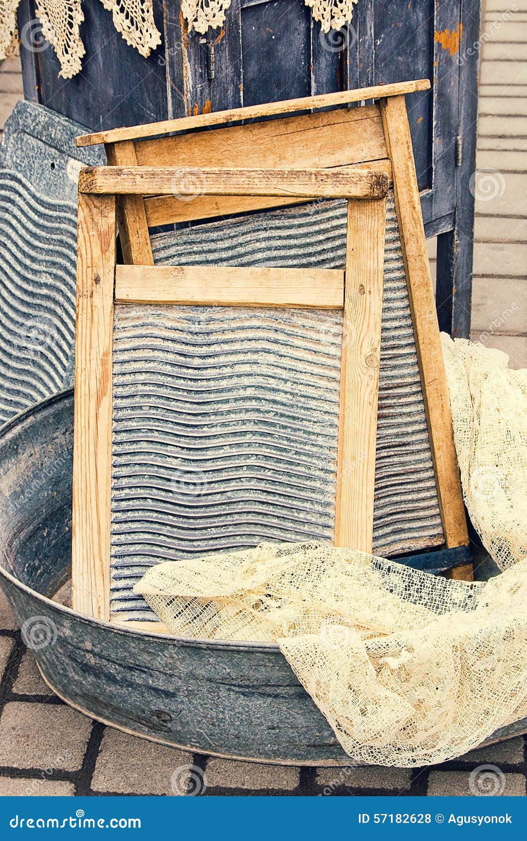 Old Retro Objects Antique Basin Trough for Washing Stock Photo - Image ...