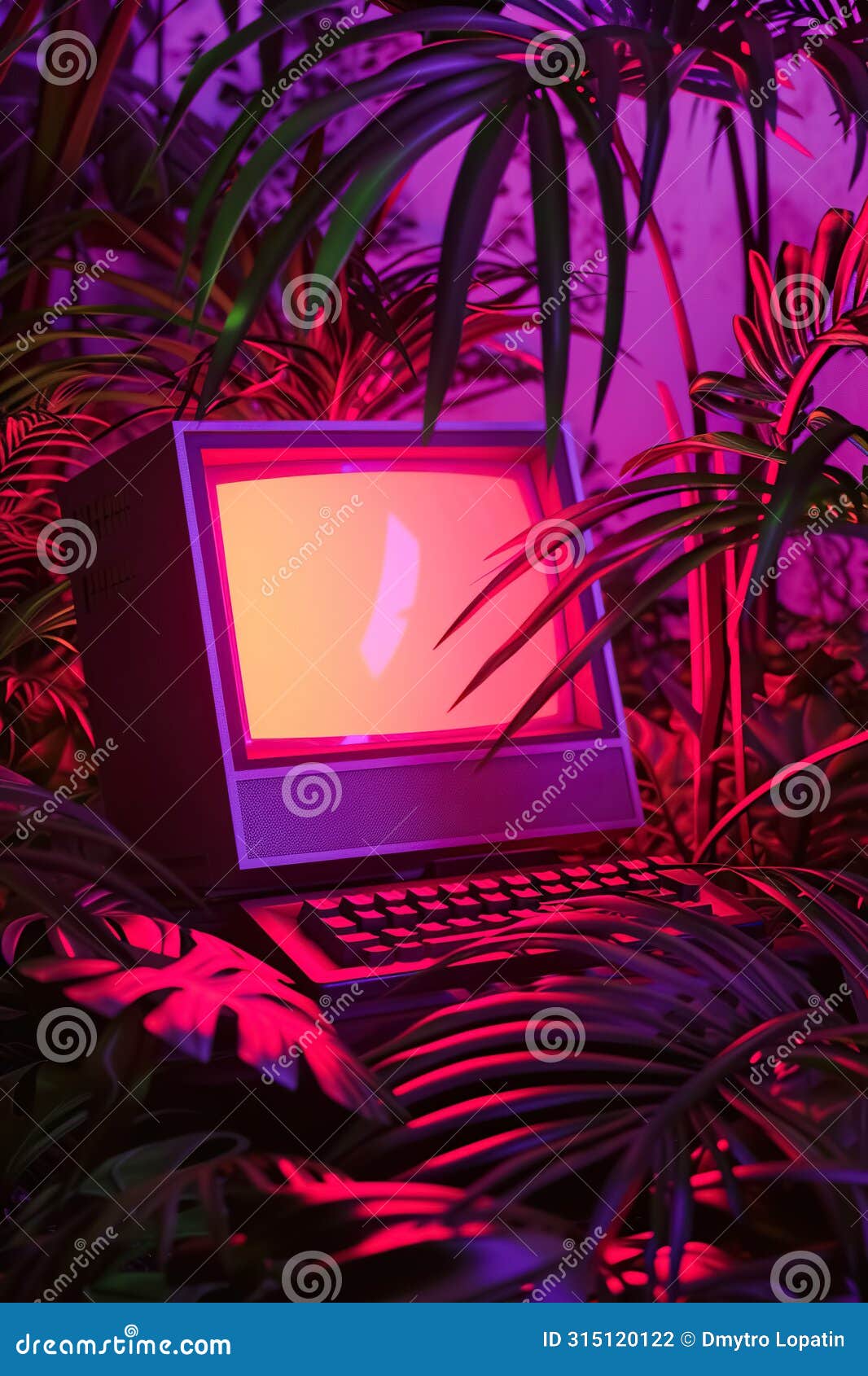 Old Retro Personal Computer with Vintage CRT Display, Obsolete Old ...