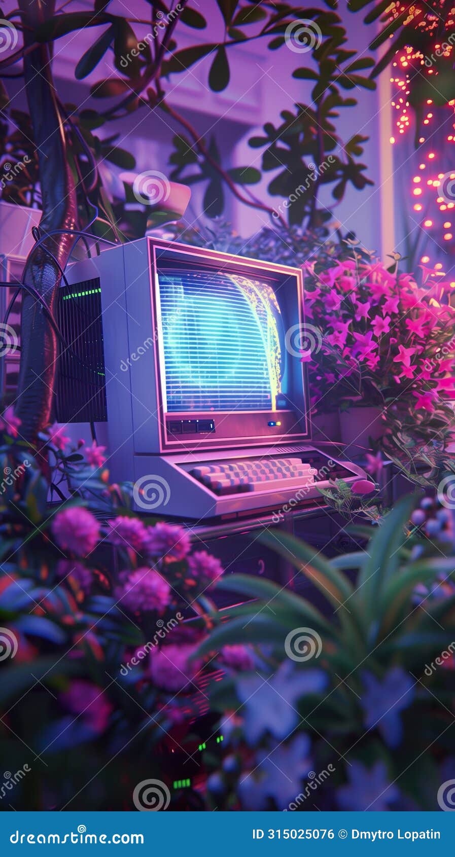 Old Retro Personal Computer with Vintage CRT Display, Obsolete Old ...