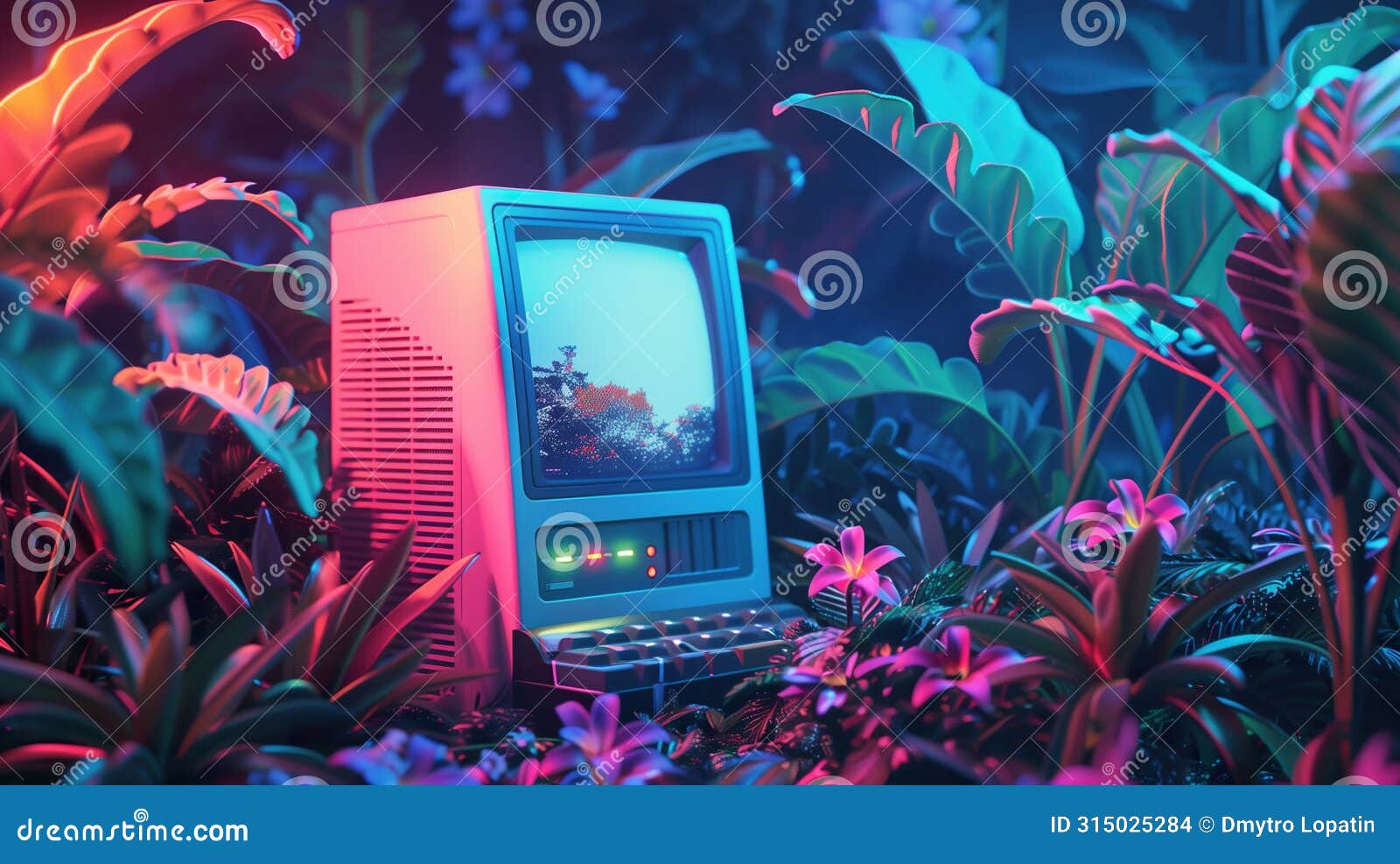 Old Retro Personal Computer with Vintage CRT Display, Obsolete Old ...