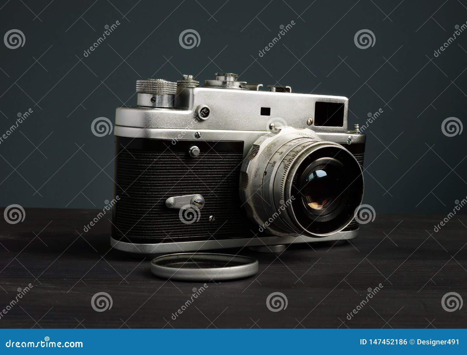 Old Retro Photo Camera in the Dark. Vintage Devices Stock Photo - Image ...