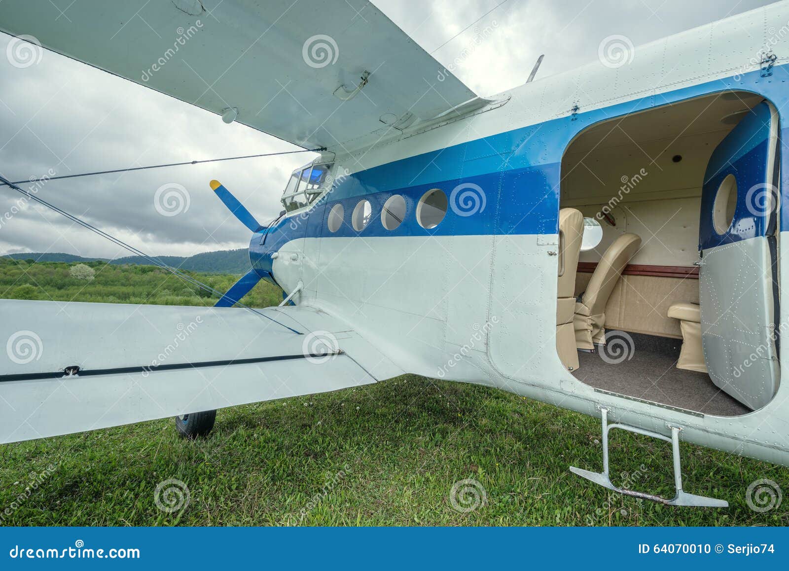 Old retro plane. stock photo. Image of excursion, exterior - 64070010