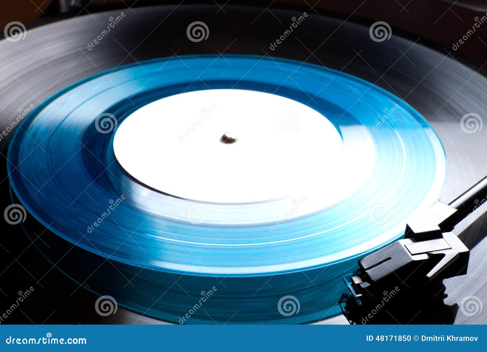 Old Retro Player with Blue Rare Disc Stock Photo - Image of close ...