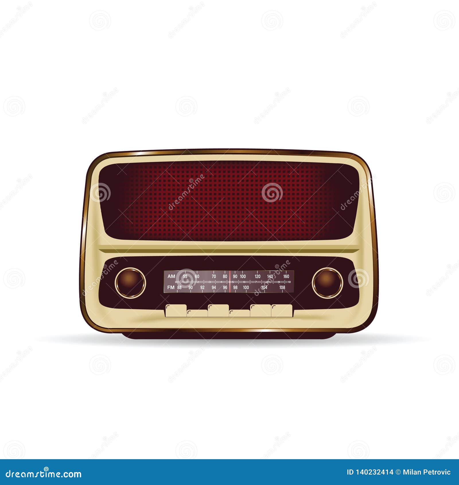 Old and Retro Radio in Brown Color Vector Illustration Stock Vector ...