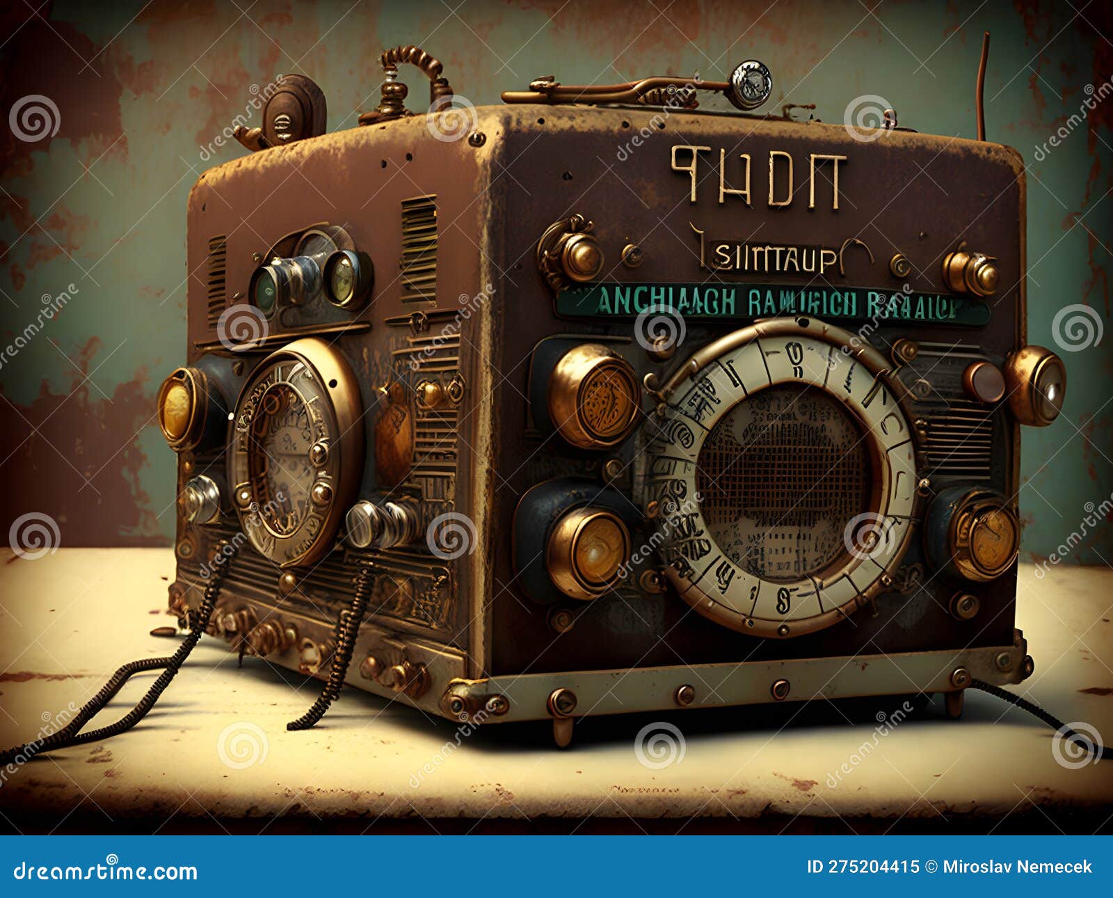 Old Retro Radio, Generative AI Illustration Stock Illustration ...