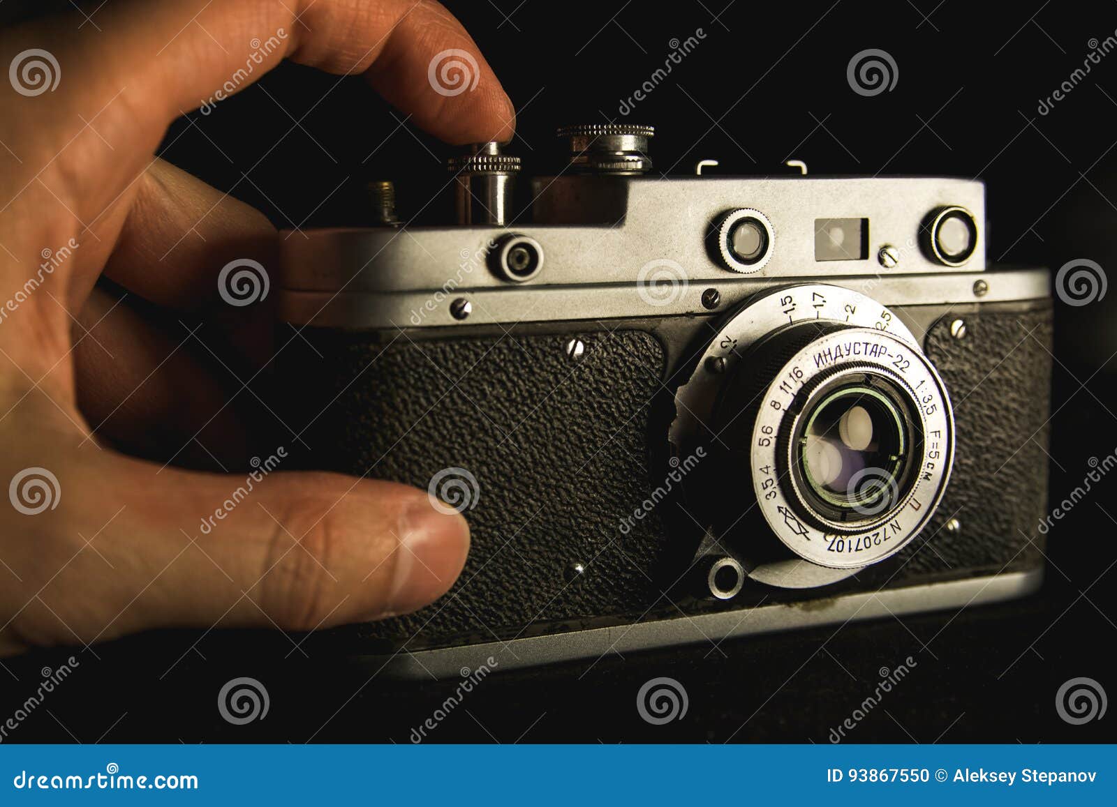 Old retro Soviet camera stock photo. Image of analogue - 93867550