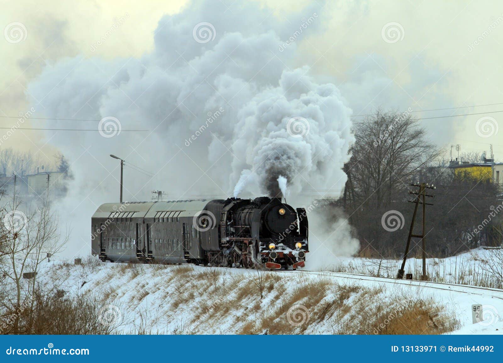 Old retro steam train stock image. Image of passenger - 13133971