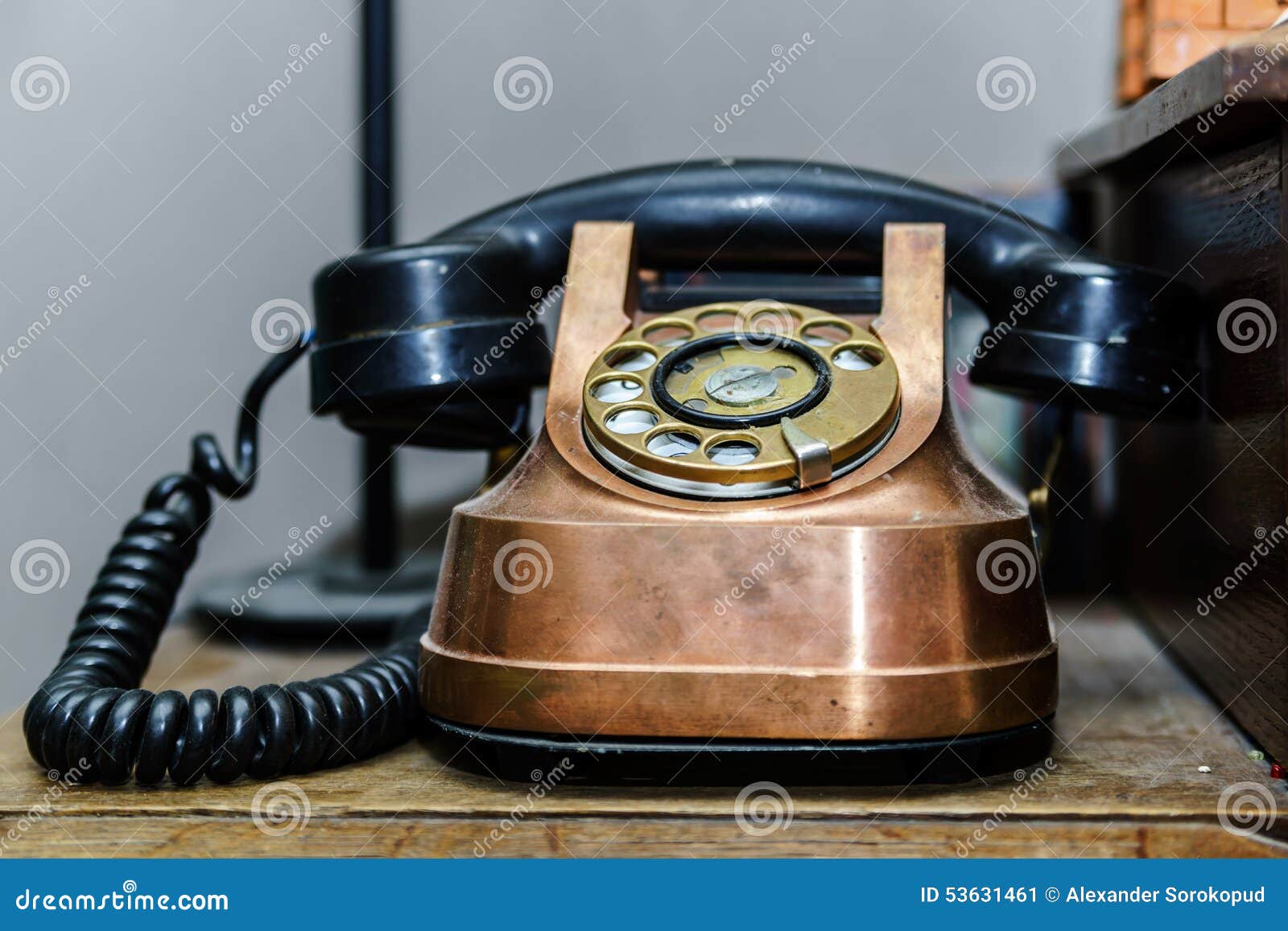 Old Retro Telephon on the Table Stock Image - Image of phone, number ...