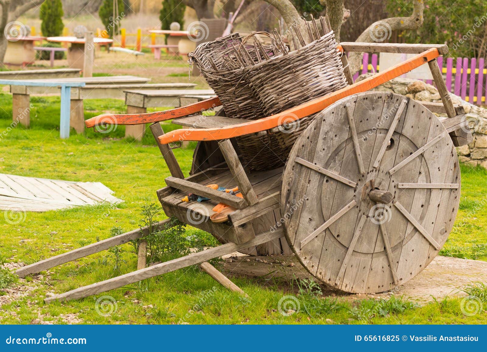 Old Retro Transport Wagon Out in a Park. Stock Image - Image of ...