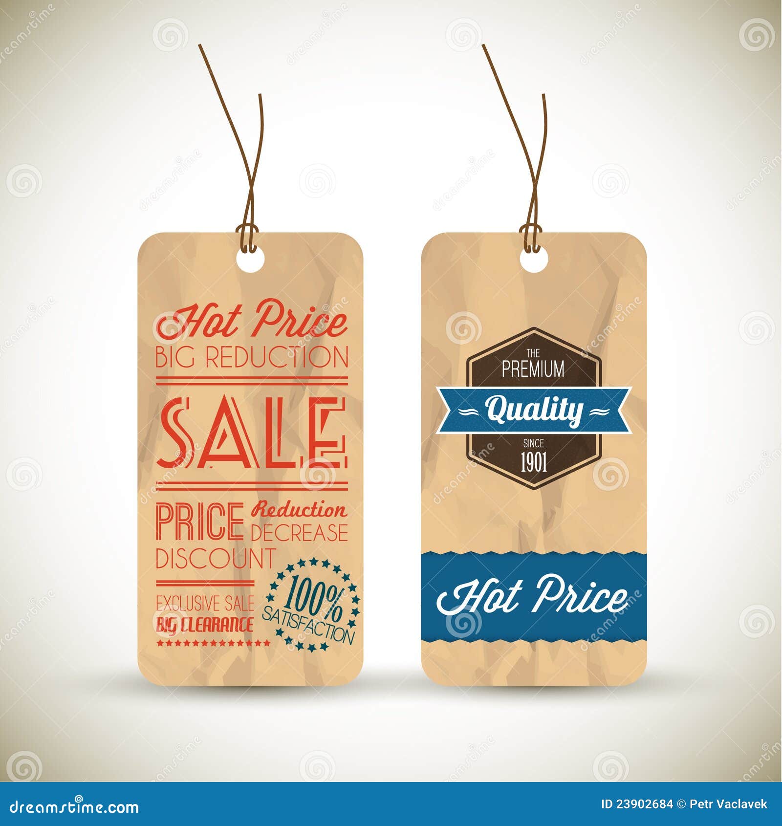 Old Retro Vintage Grunge Tags Stock Vector - Illustration of business ...
