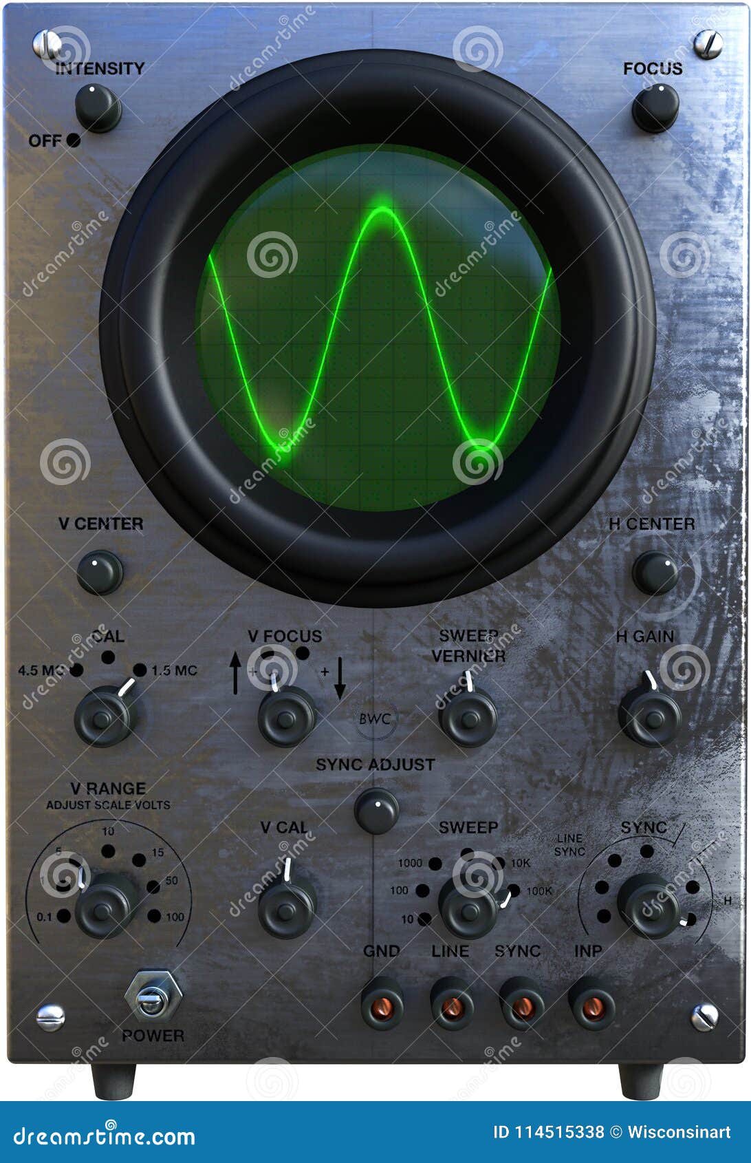 Vintage Oscilloscope, Technology, Engineering, Isolated Stock Photo ...