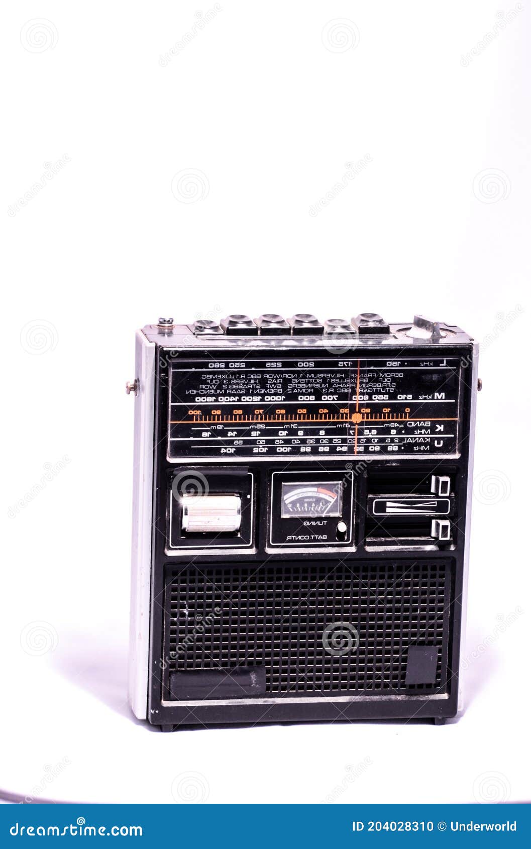 Old Retro Vintage 70`s Radio Stock Photo - Image of technology, vintage ...