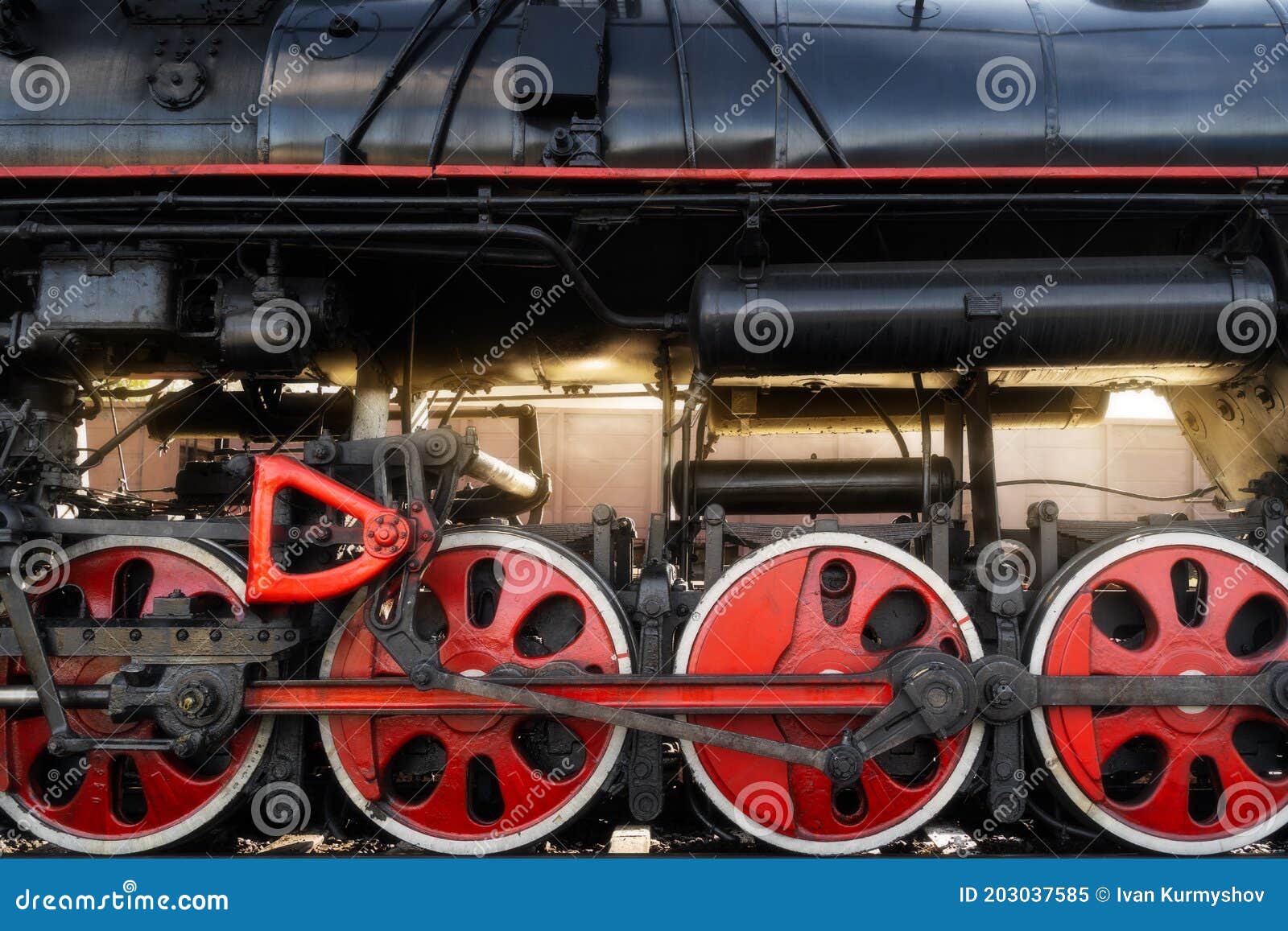 Old Retro Vintage Steam Train on the Station Stock Image - Image of ...