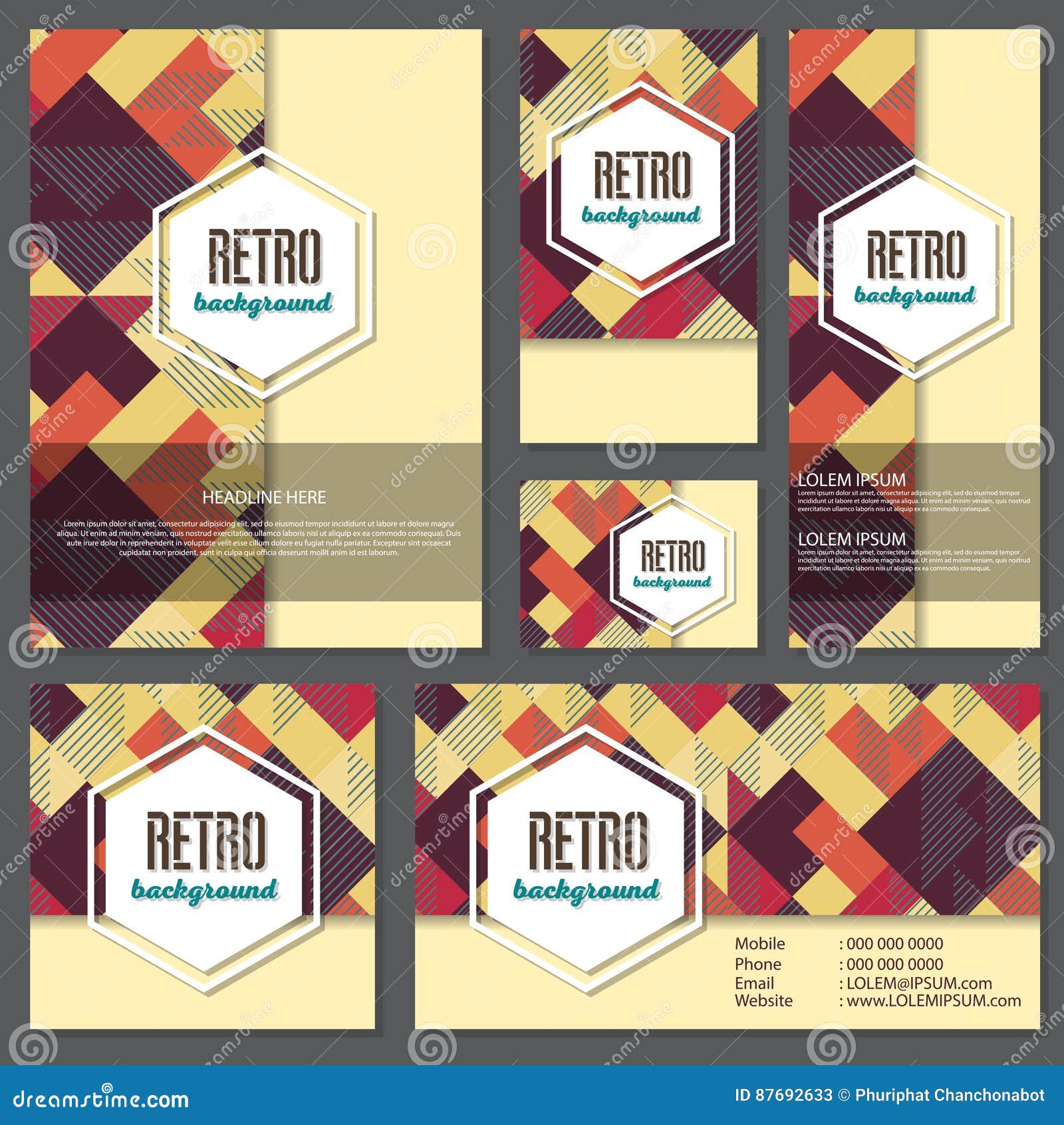 Old Retro Vintage Style Background Design Template Stock Vector ...