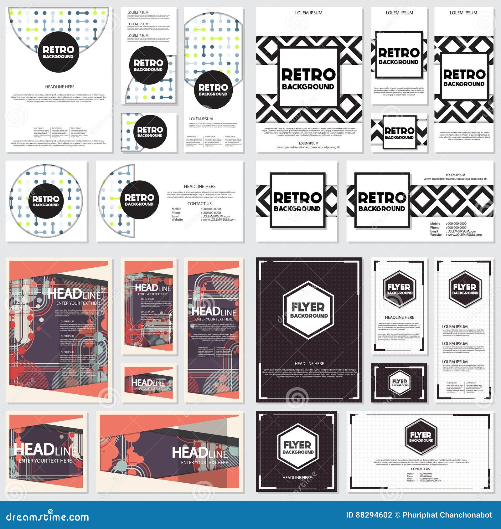 Old Retro Vintage Style Background Design Template Stock Vector ...