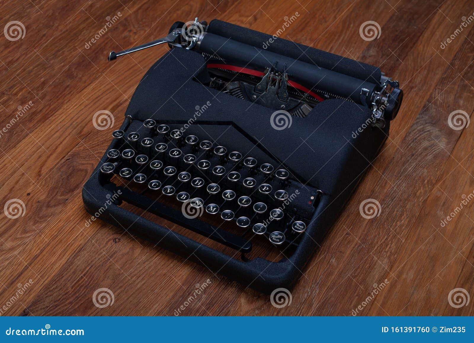 Old Retro Vintage Typewriter on Wooden Board Stock Photo - Image of ...