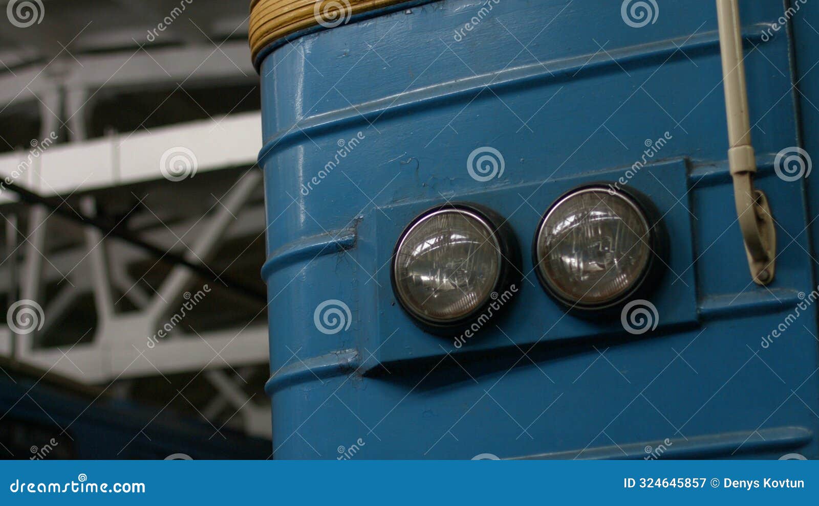 Old Retro Wagon with Round Headlights. Stock Image - Image of blue ...