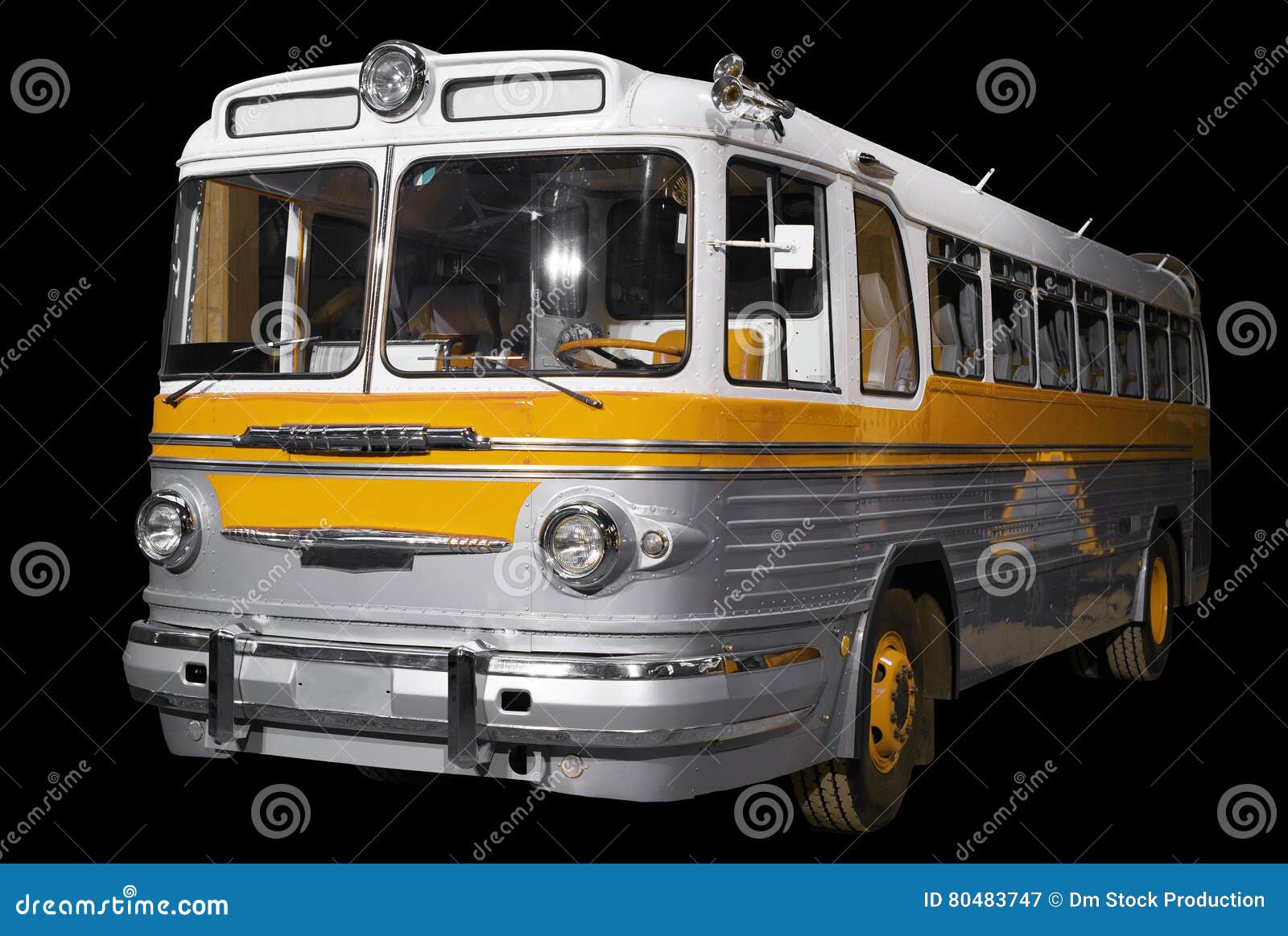 Old retro yellow bus. stock image. Image of retrostyled - 80483747