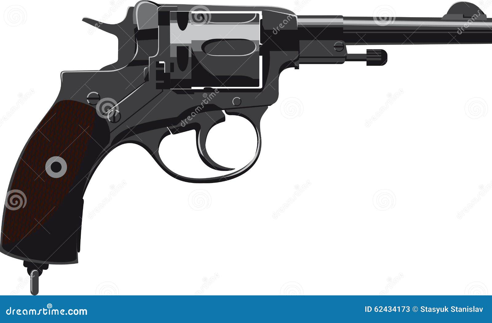 Revolver Side View Gun Vector Icon. Bullet Pistol Western Handgun ...