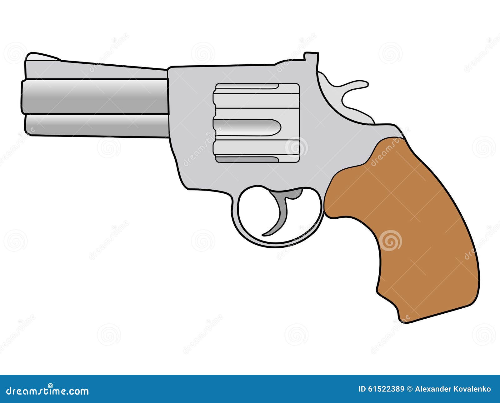 Revolver Pistol Vector Isolated Illustration. Vintage Colt Revolver ...
