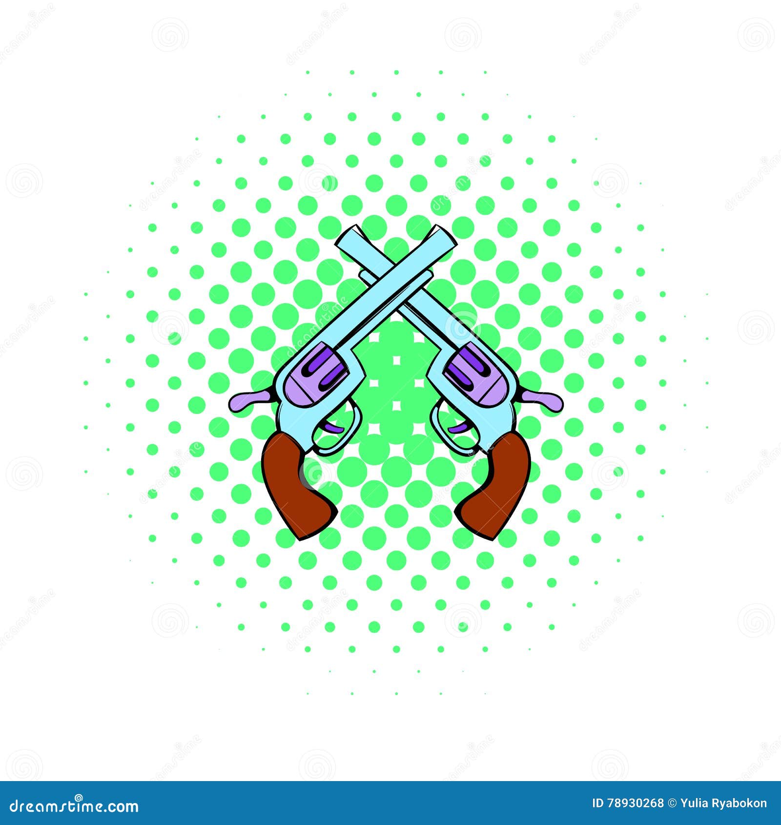 Old Revolvers Icon, Comics Style Stock Vector - Illustration of kill ...