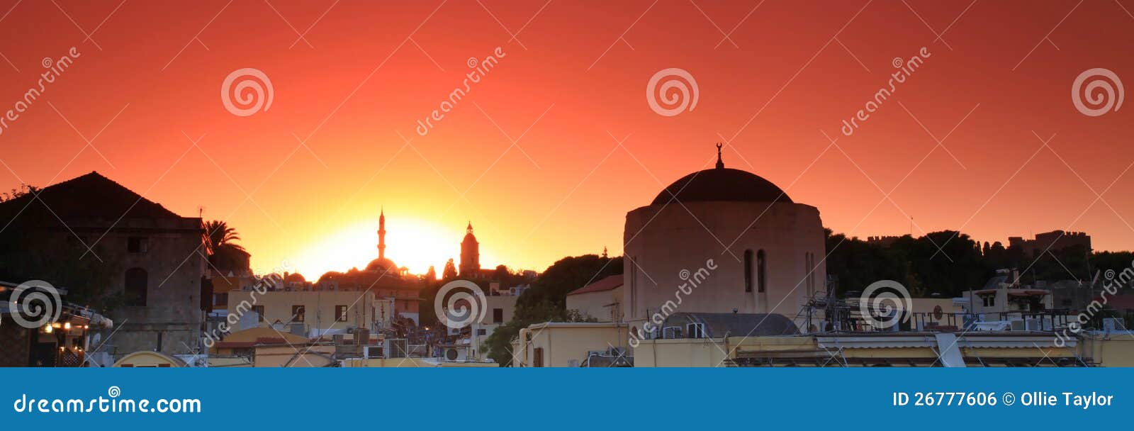 Old Rhodes town sunset stock photo. Image of dodecanese - 26777606