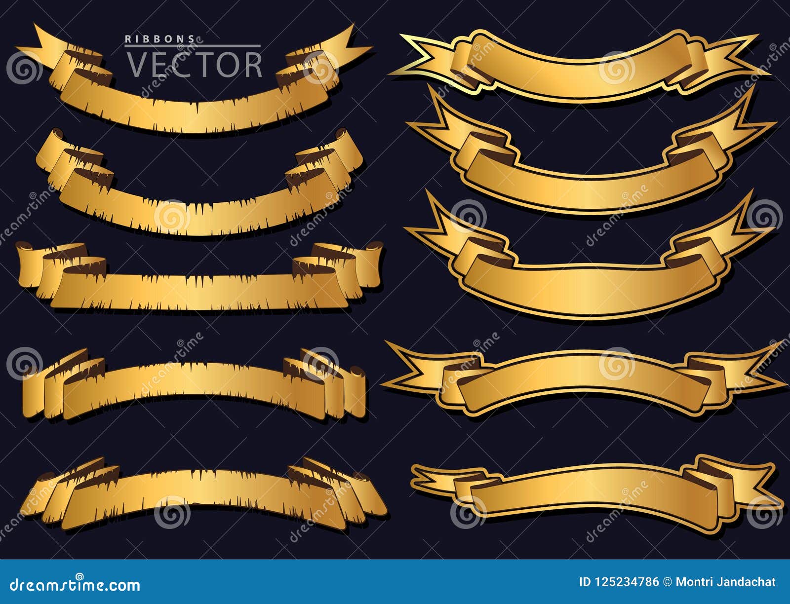 Old and Classical Ribbons Vector Stock Vector - Illustration of empty ...