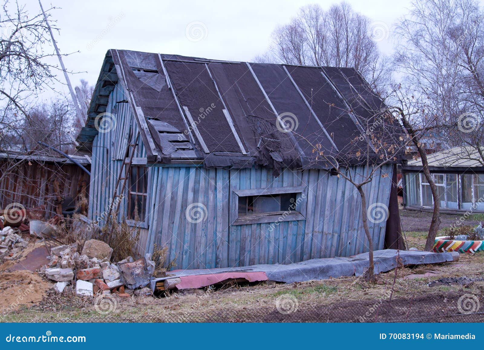 Old rickety house stock photo. Image of russian, blue - 70083194