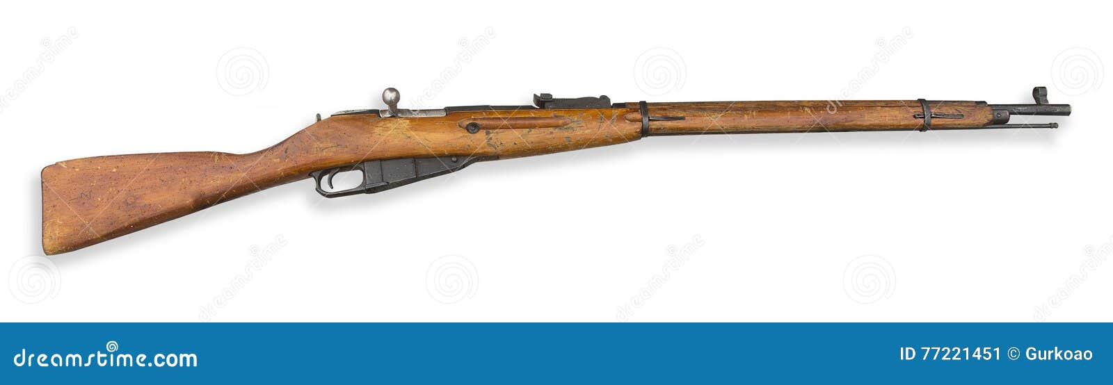 Old rifle isolated stock image. Image of handgun, caliber - 77221451