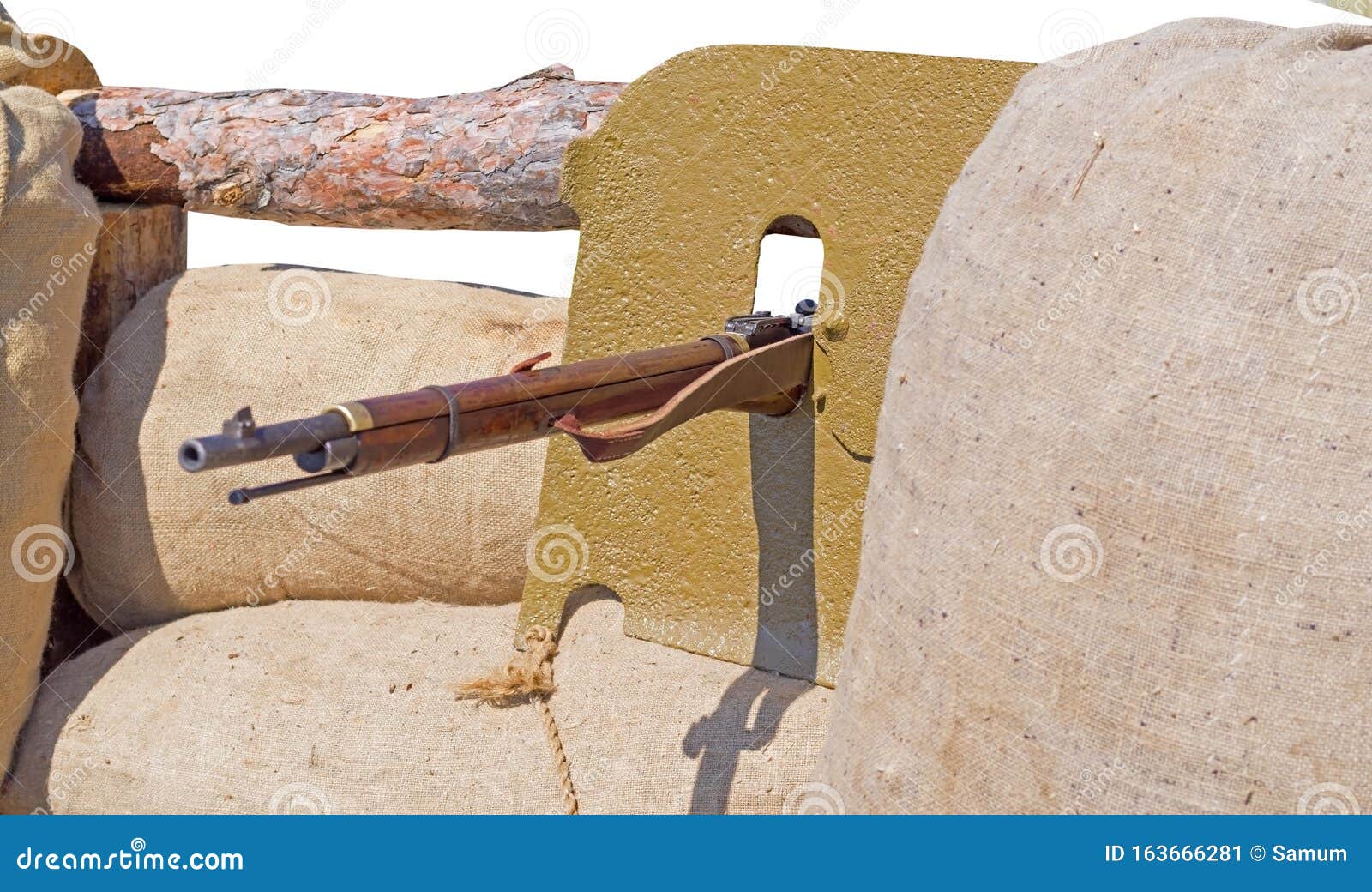 Old rifle with a shield stock image. Image of patriotic - 163666281