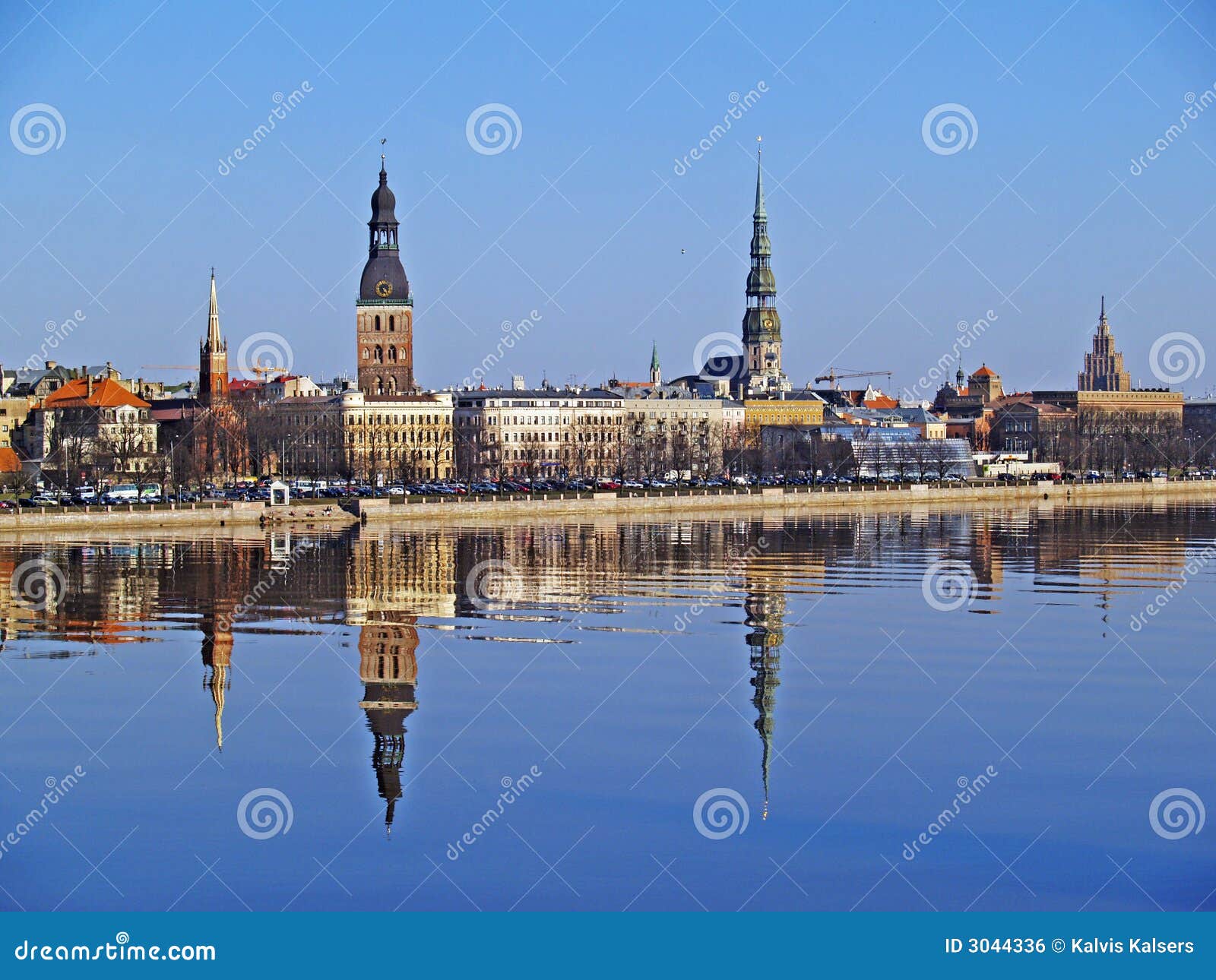 Old Riga Across the Daugava Stock Photo - Image of spire, place: 3044336