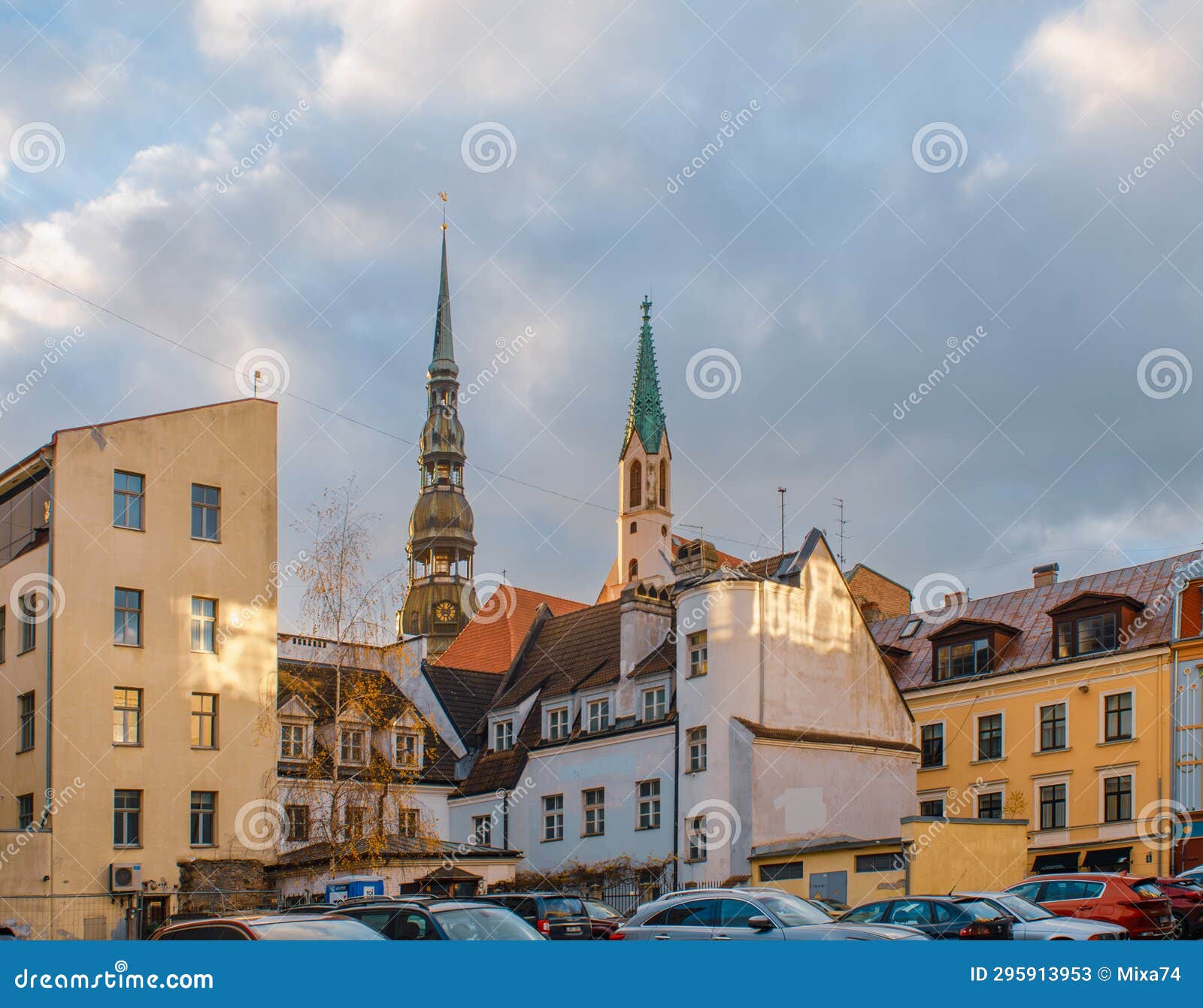 Old Riga Cathedrals, Beautiful Places Walk through the Old Town 5 Stock ...