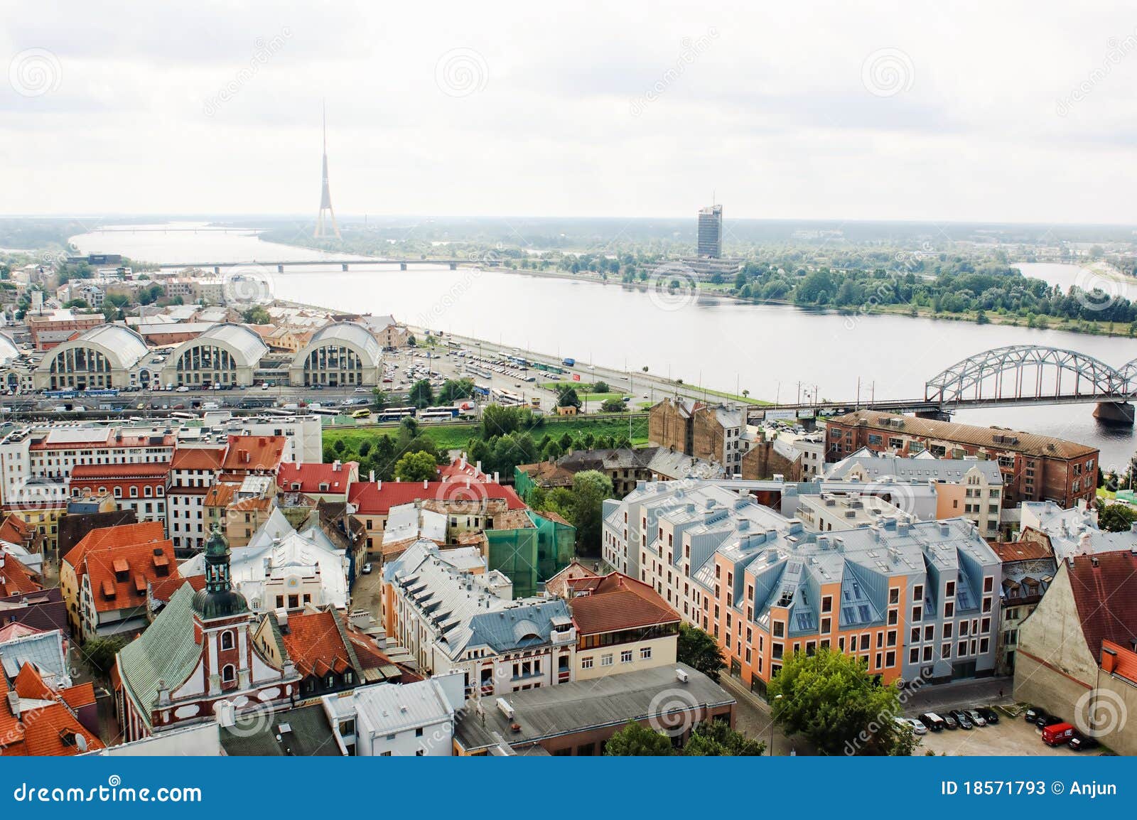 Old Riga and Daugava River, Latvia Stock Image - Image of sightseeing ...