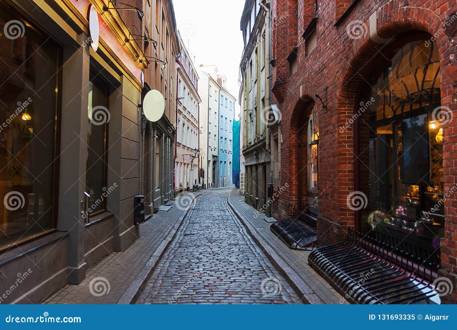 Old Riga Street stock image. Image of house, european - 131693335