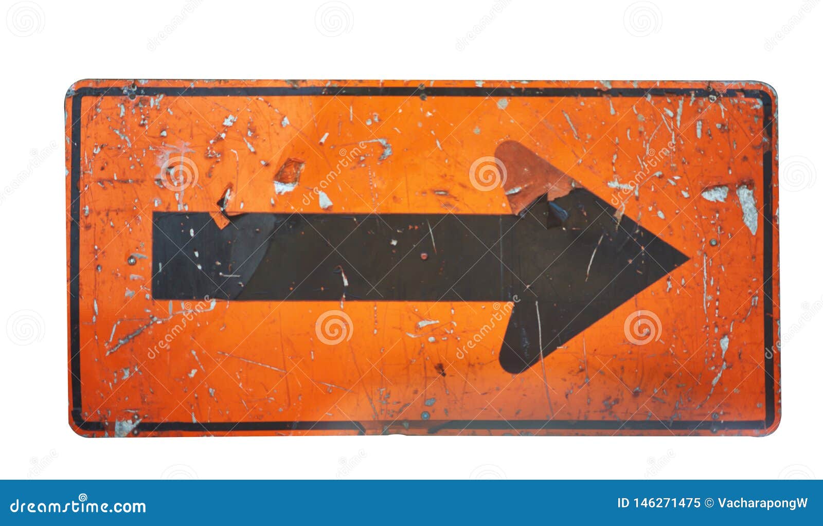 Old ,rip Off and Rusty Arrow Sign on Isolated White Background Stock ...