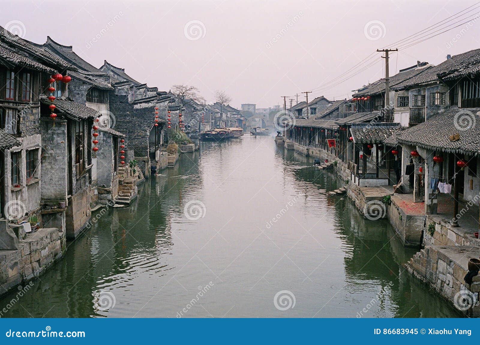Old river town in china stock image. Image of water, zhejiang - 86683945