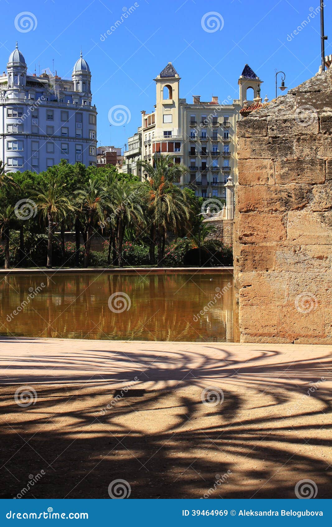 Old Riverbed Valencia River Rio Turia Stock Image - Image of buildings ...