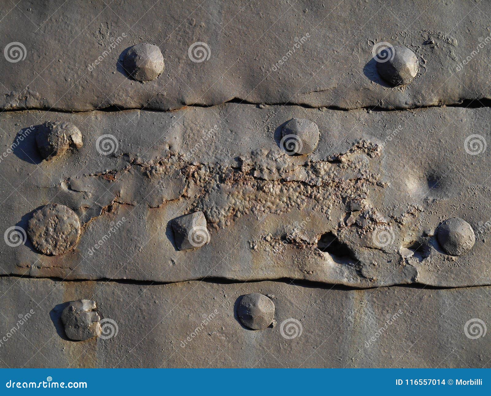 Old Rivets on Rusty Metal Plates Stock Photo - Image of rivets, plates ...