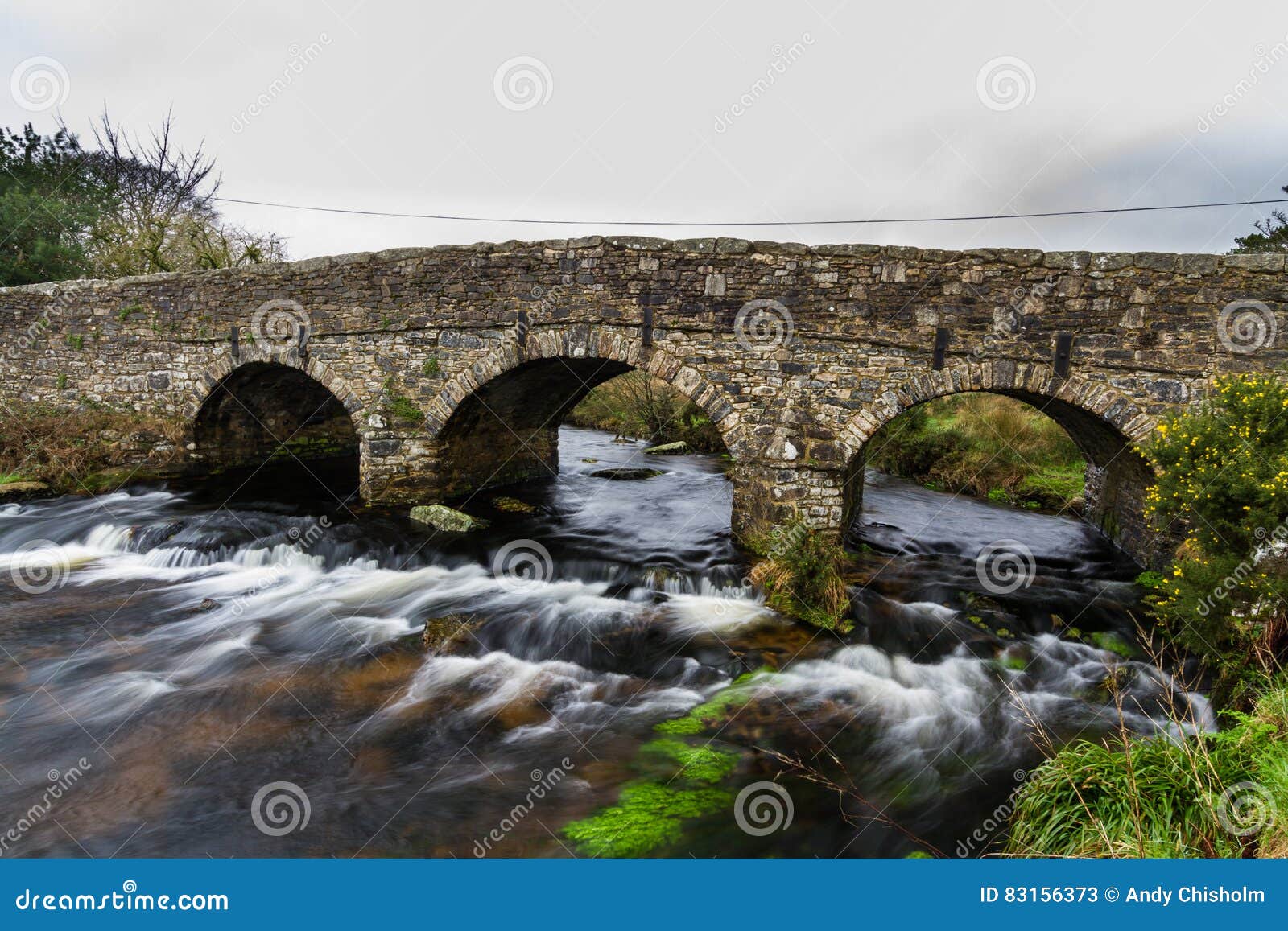 Old Road Bridge on Dartmoor Stock Image - Image of countryside, arch ...